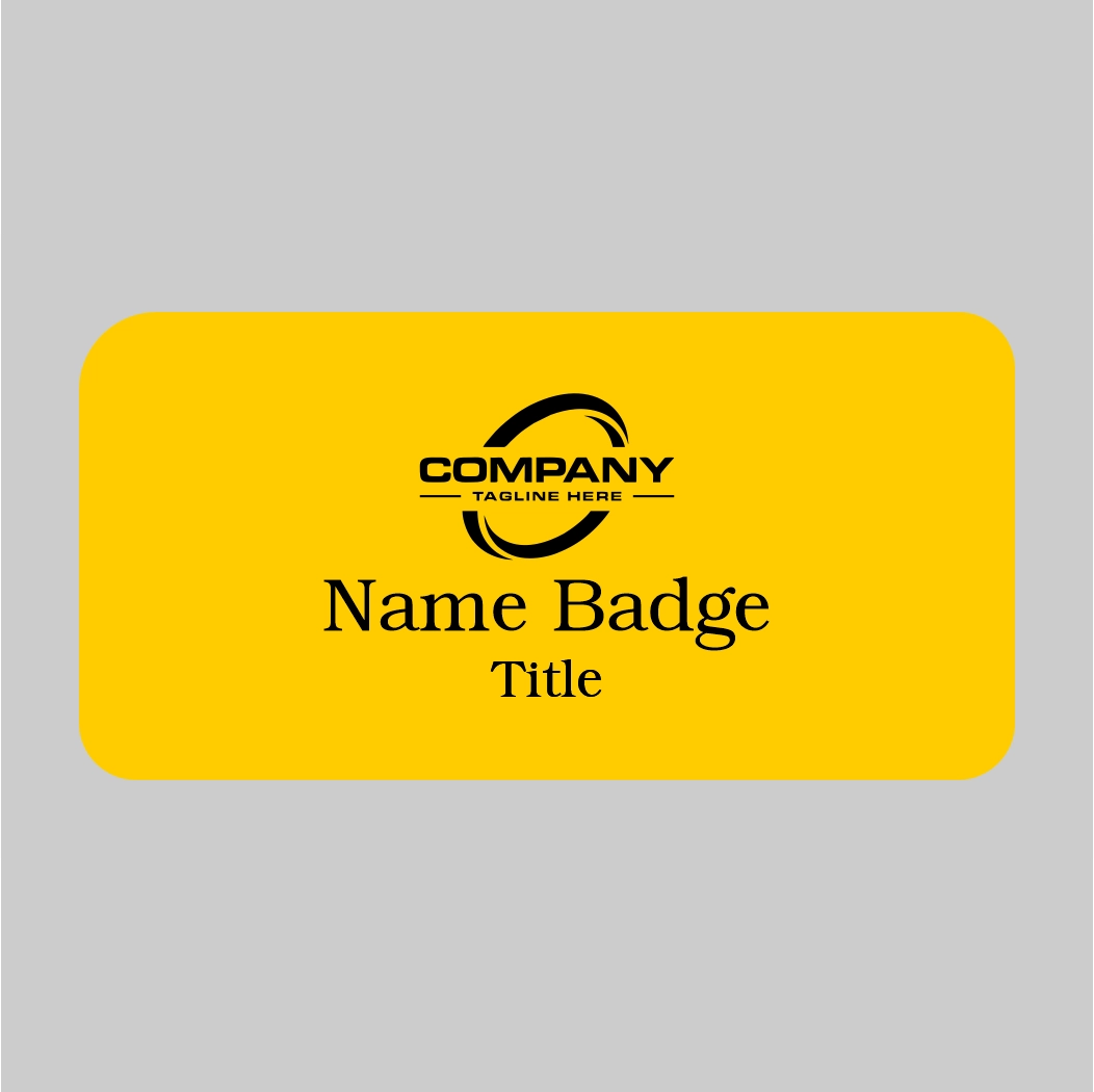 3X1.5 Yellow on Black Name Tag