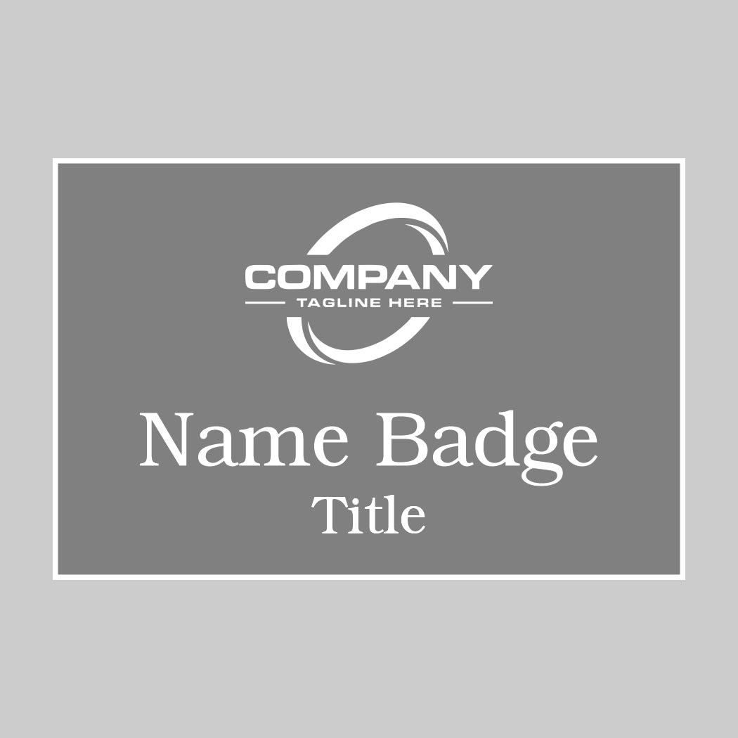 3x2 Grey on White Name Tag