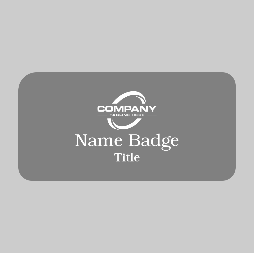 3X1.5 Grey on White Name Tag