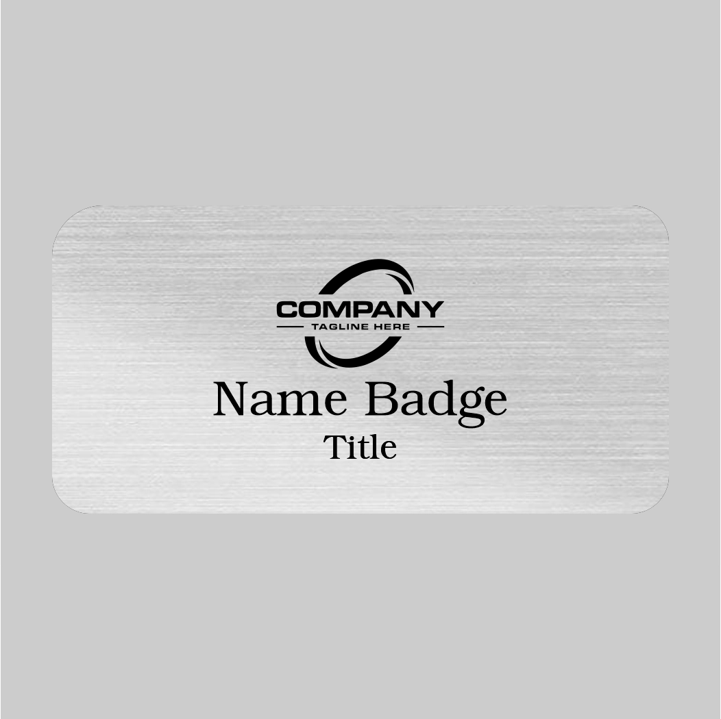 3X1.5 Silver on Black Name Tag