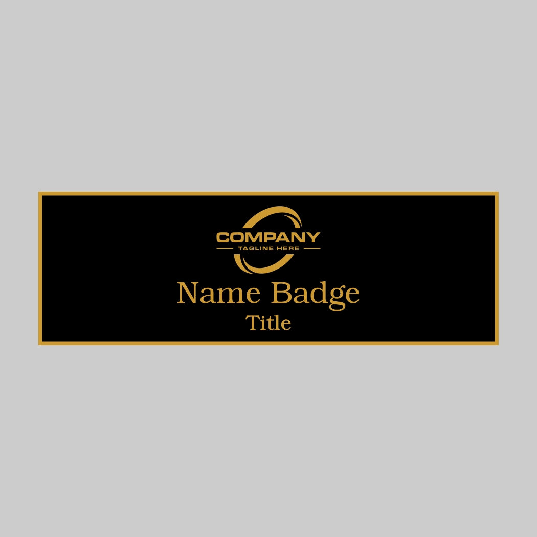 3x1 Black on Gold Name Tag Double Back