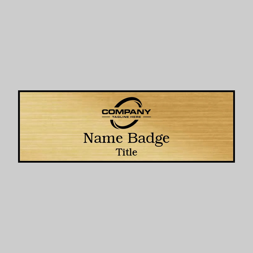 3x1 Gold on Black Name Tag Double Back | EngraveIt USA