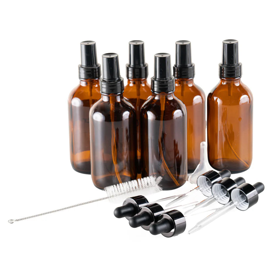 Amber Atomizer / Eye Dropper Set with 1 Engraving
