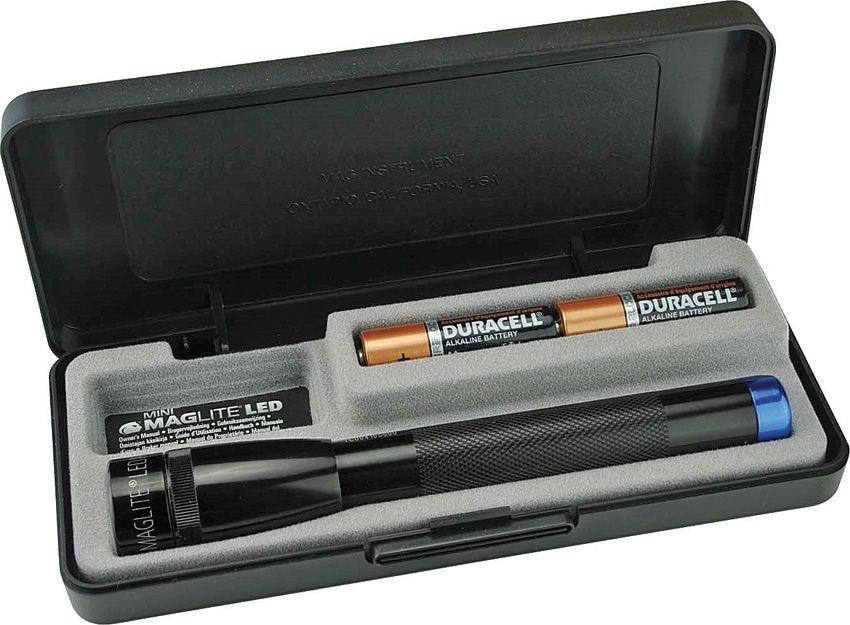 Mini Mag Flashlight AA Blue with 1 Engraving
