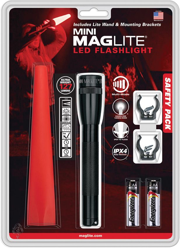 Mini Maglite LED Safety Pack with 1 Location Engraved with 1 Engraving
