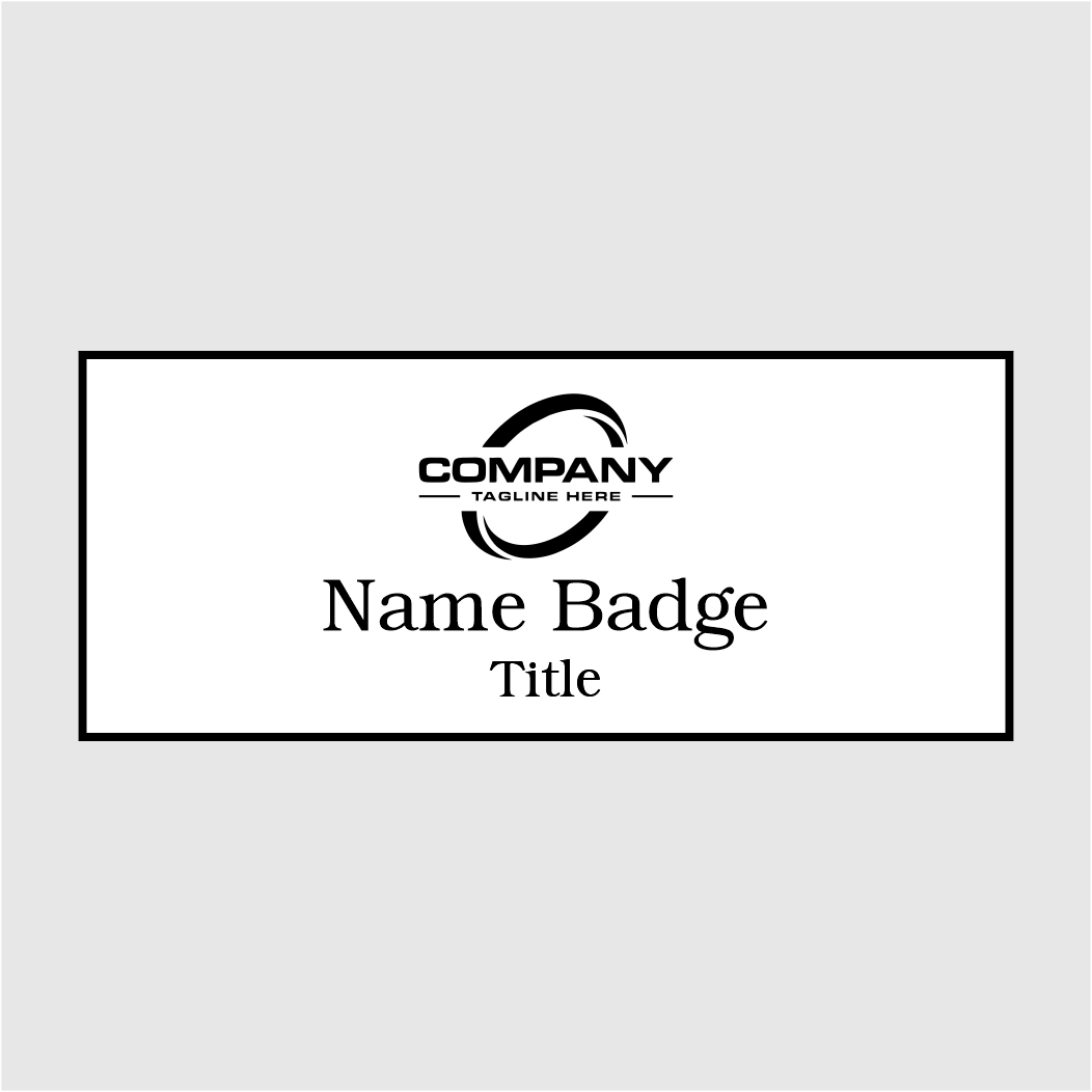 3X1.25 White on Black Name Tag