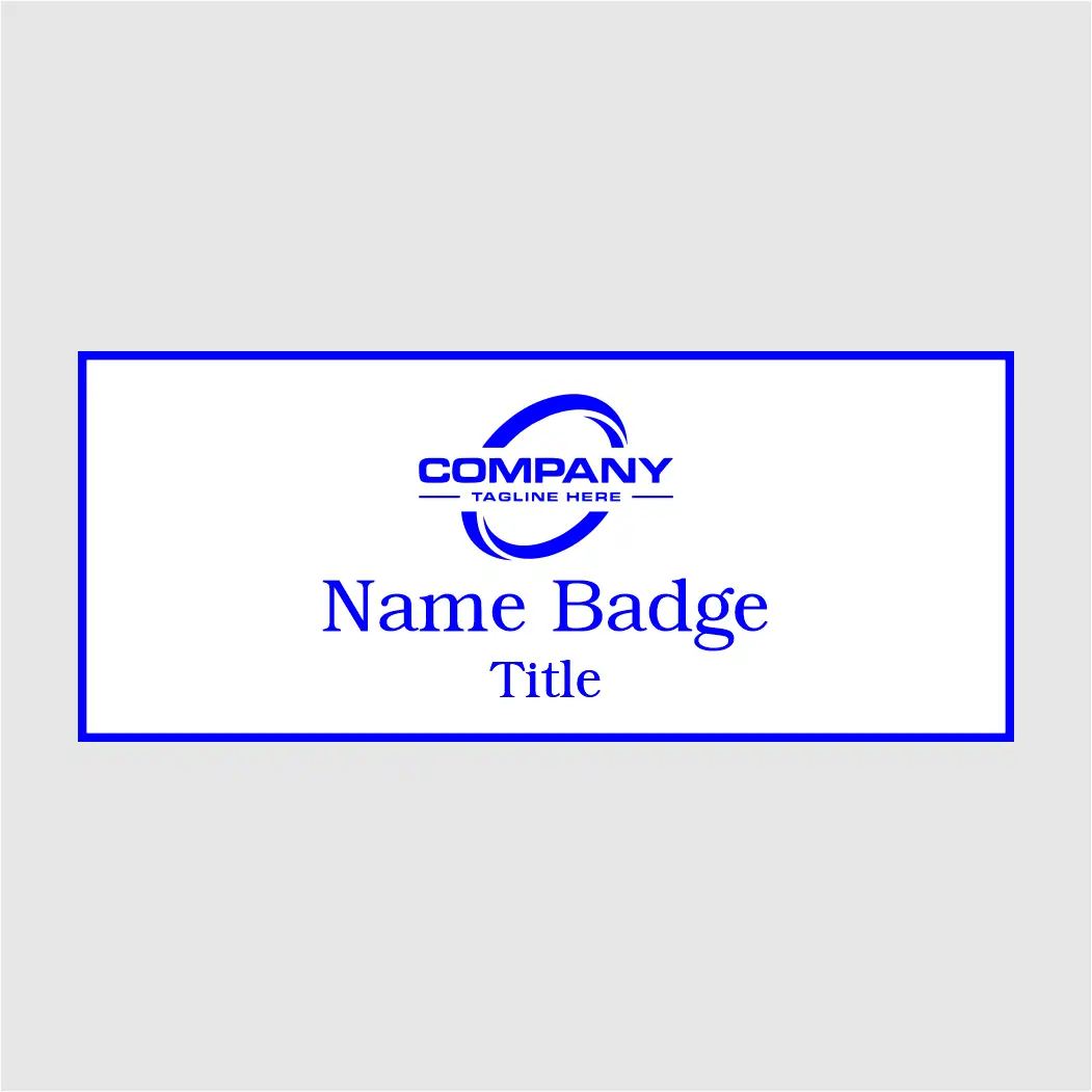 3X1.25 White on Blue Name Tag Double Back